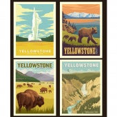 National Parks Yellowstone Panel | Ferluknat Farm Fabrics